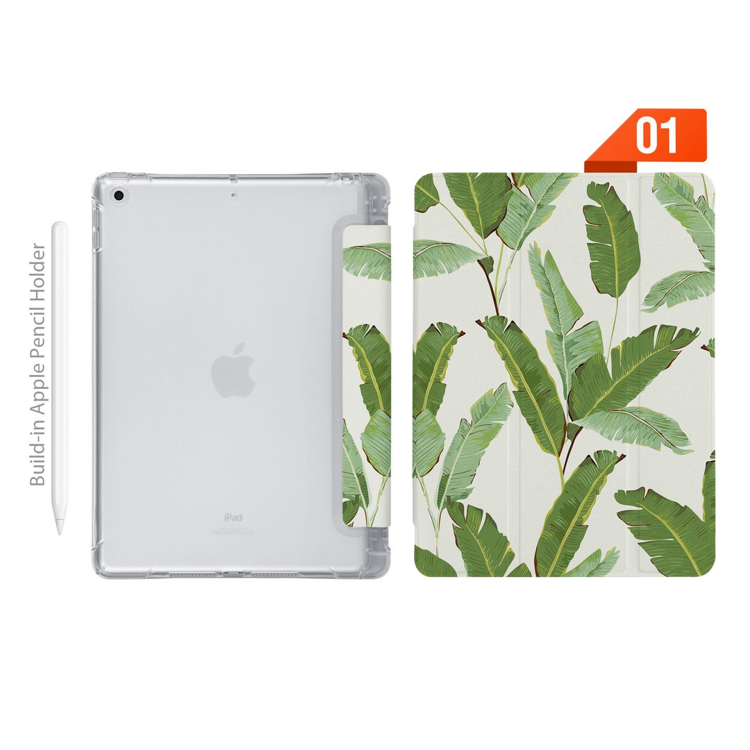 Ipad See Through Smart Case Leather Stand Cover With Pencil Holder For