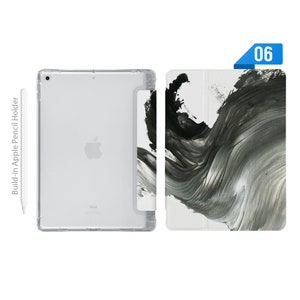 Ipad See Through Smart Case Leather Stand Cover With Pencil Holder For