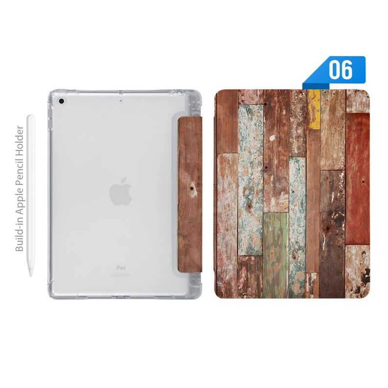 Ipad See Through Smart Case Leather Stand Cover With Pencil Etsy