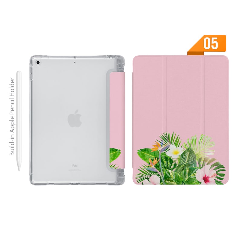 Ipad See Through Smart Case Leather Stand Cover With Pencil - Etsy