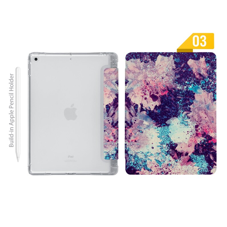 Ipad See Through Smart Case Leather Stand Cover With Pencil Holder For