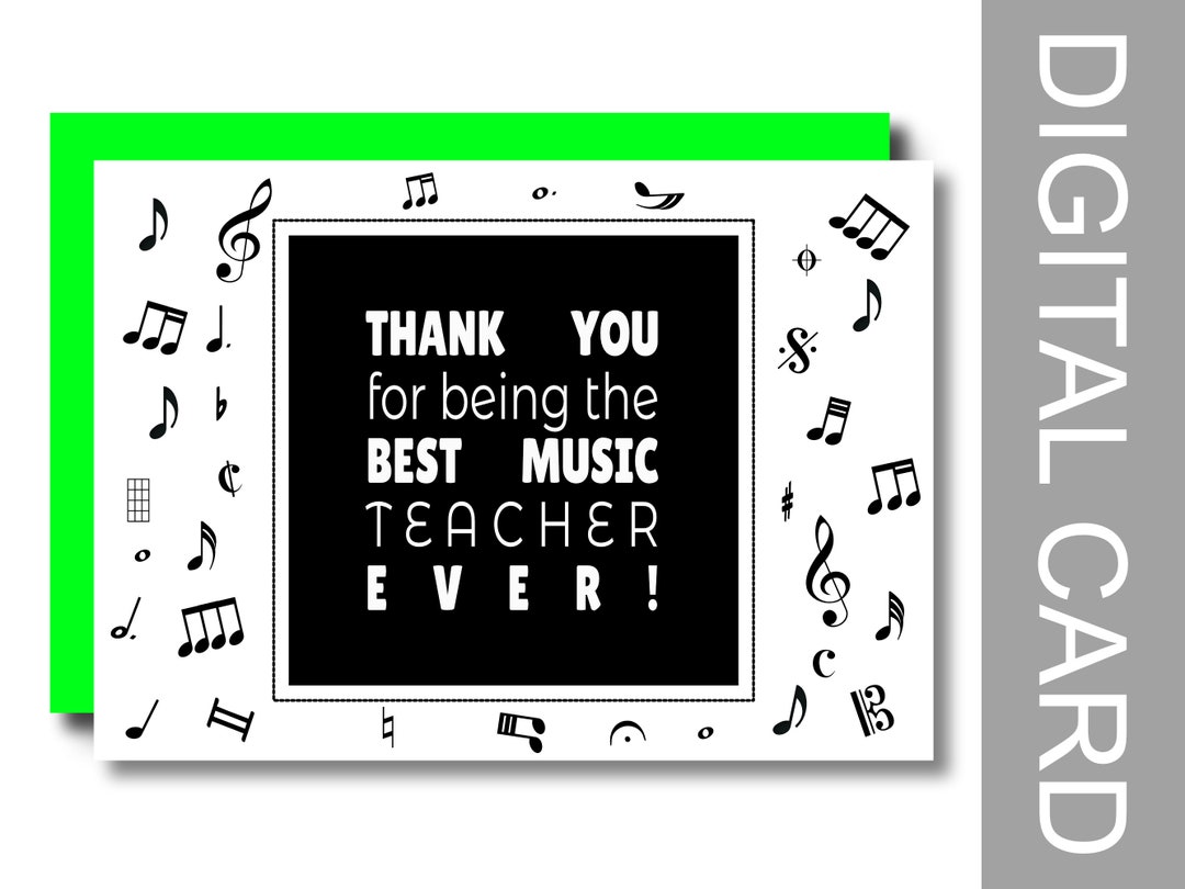 Thank You Teacher, PRINTABLE, Teacher Appreciation, Music Teacher - Etsy
