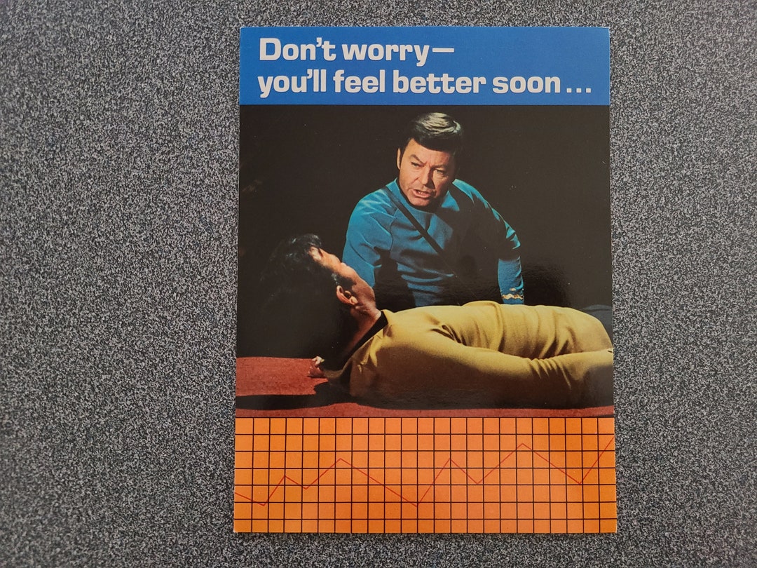 Vintage 1976 Star Trek TOS Leonard Bones Mccoy Humor Get Well Card ...