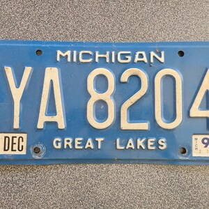Choice of Vintage Michigan Great Lakes White on Blue - License Plate ...