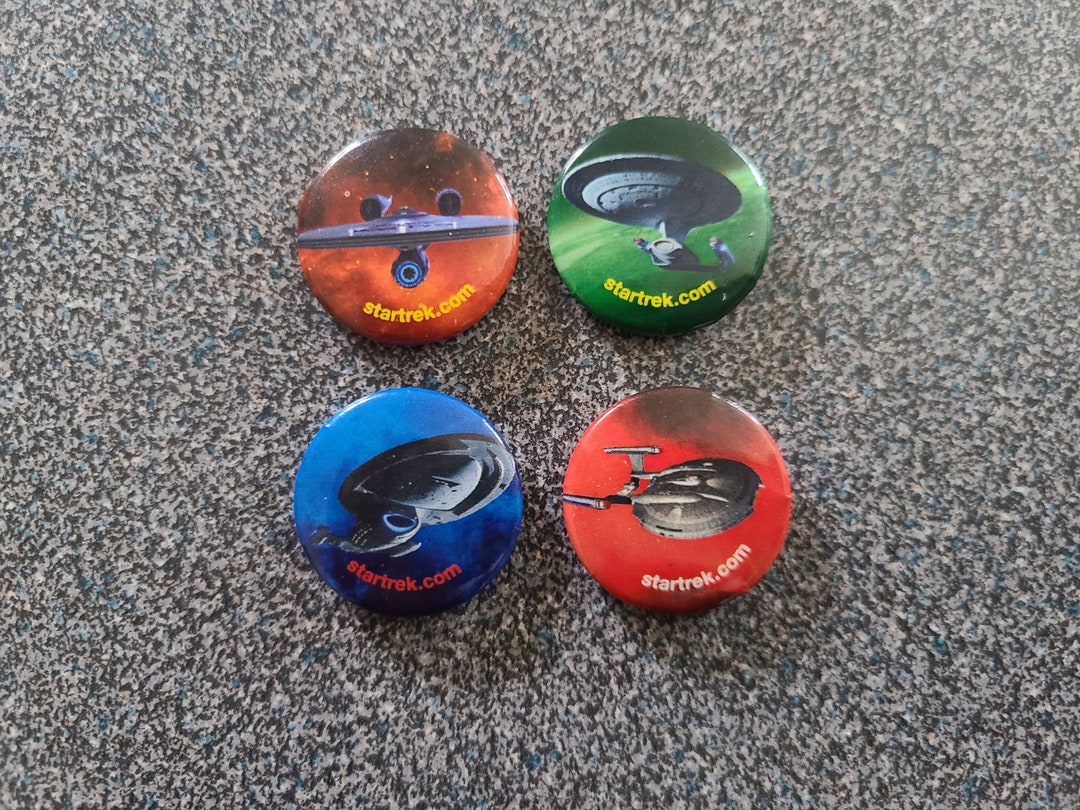 Star Trek TOS, TNG, Voyager, Enterprise Starships - Lapel Hat Pinback ...