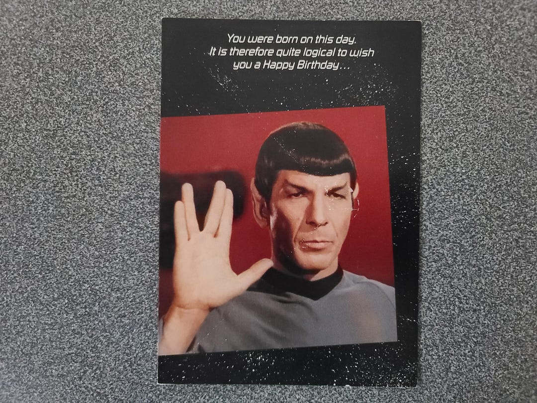 Vintage 1985 Star Trek TOS Spock Humor Birthday Day Card - NOS ...