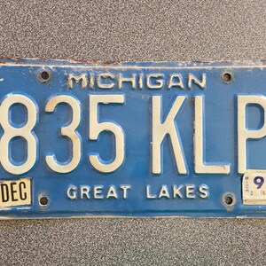 Choice of Vintage Michigan Great Lakes White on Blue - License Plate ...