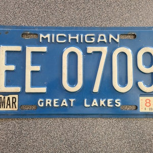 Choice of Vintage Michigan Great Lakes White on Blue - License Plate ...