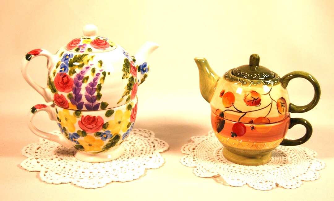 Vintage Tea Pot and Mug Sets, Two Designs, Sold Separately - Etsy