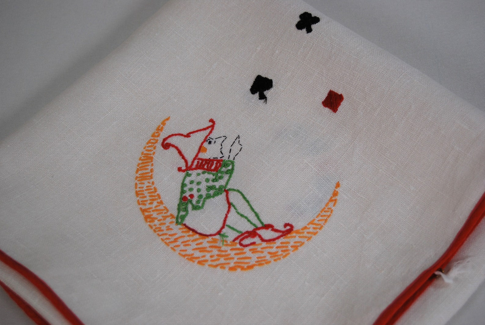 Vintage Hand Embroidered Linen Bridge Cloth - Etsy