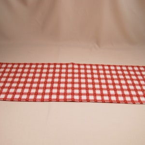 Red and White Woven Table Runner - Etsy