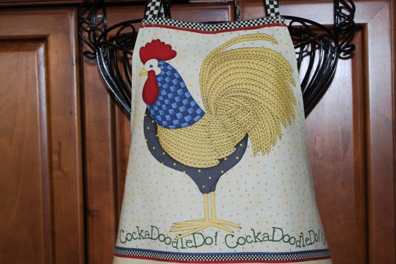 Vintage Cockadoodledo Rooster Apron Handmade From Panel - Etsy