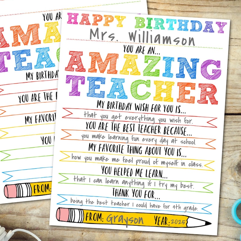 Birthday Teacher Board - Etsy