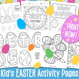 Kids EASTER Egg Art Activities, Craft, Coloring Sheets for Homeschool ...