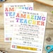 Teacher Appreciation Printable Personalized Teacher Gift Thank You ...
