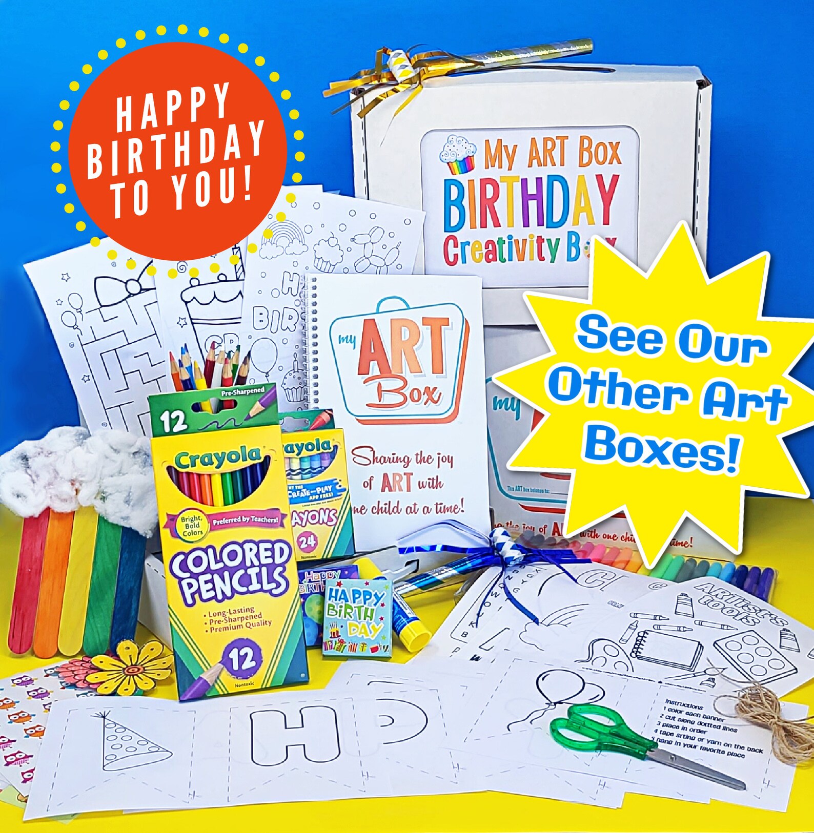 BIRTHDAY Banner Activity Pages, Printable Birthday Coloring Pages for ...