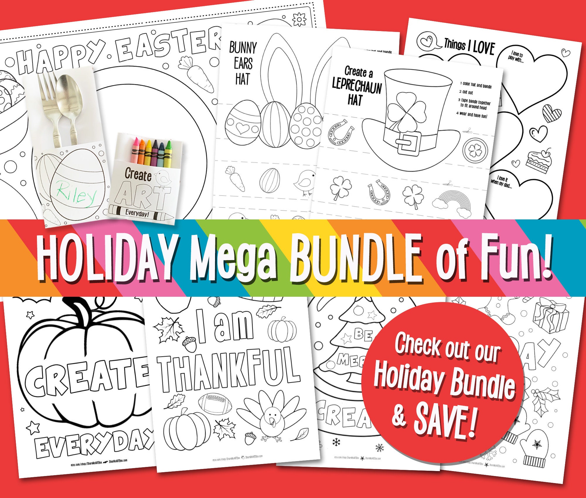 EASTER Printable Placemat Set and Activity Pages Bundle | Activity ...
