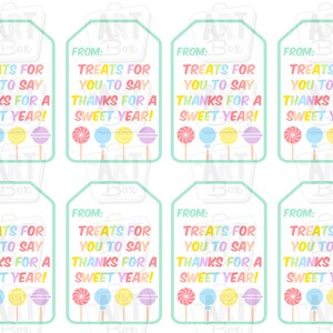 Teacher Appreciation Printable Gift Tags Teacher Thank You Sweet Treat ...