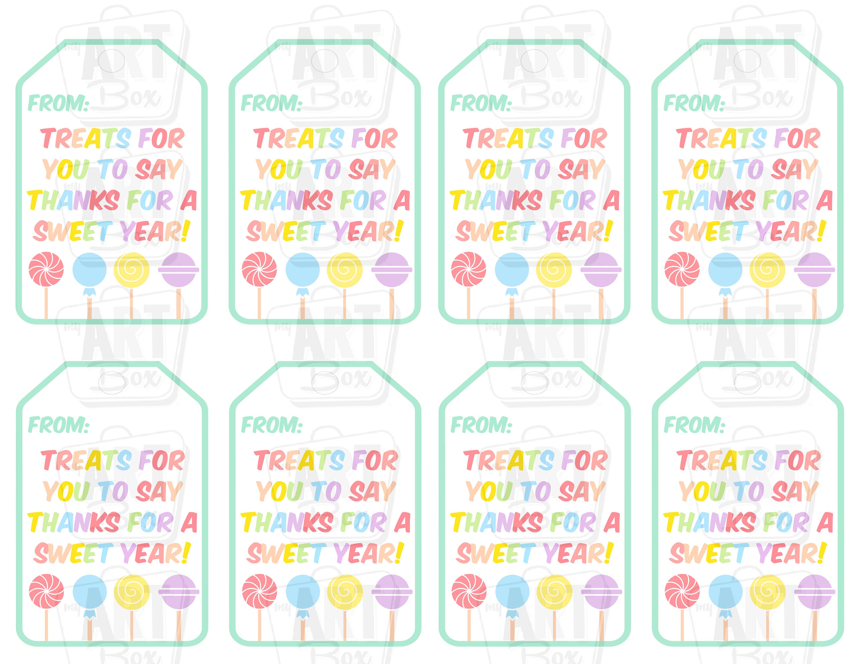 Teacher Appreciation Printable Gift Tags Teacher Thank You Sweet Treat ...