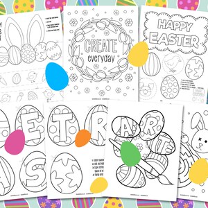 Kids EASTER Egg Art Activities, Craft, Coloring Sheets for Homeschool ...
