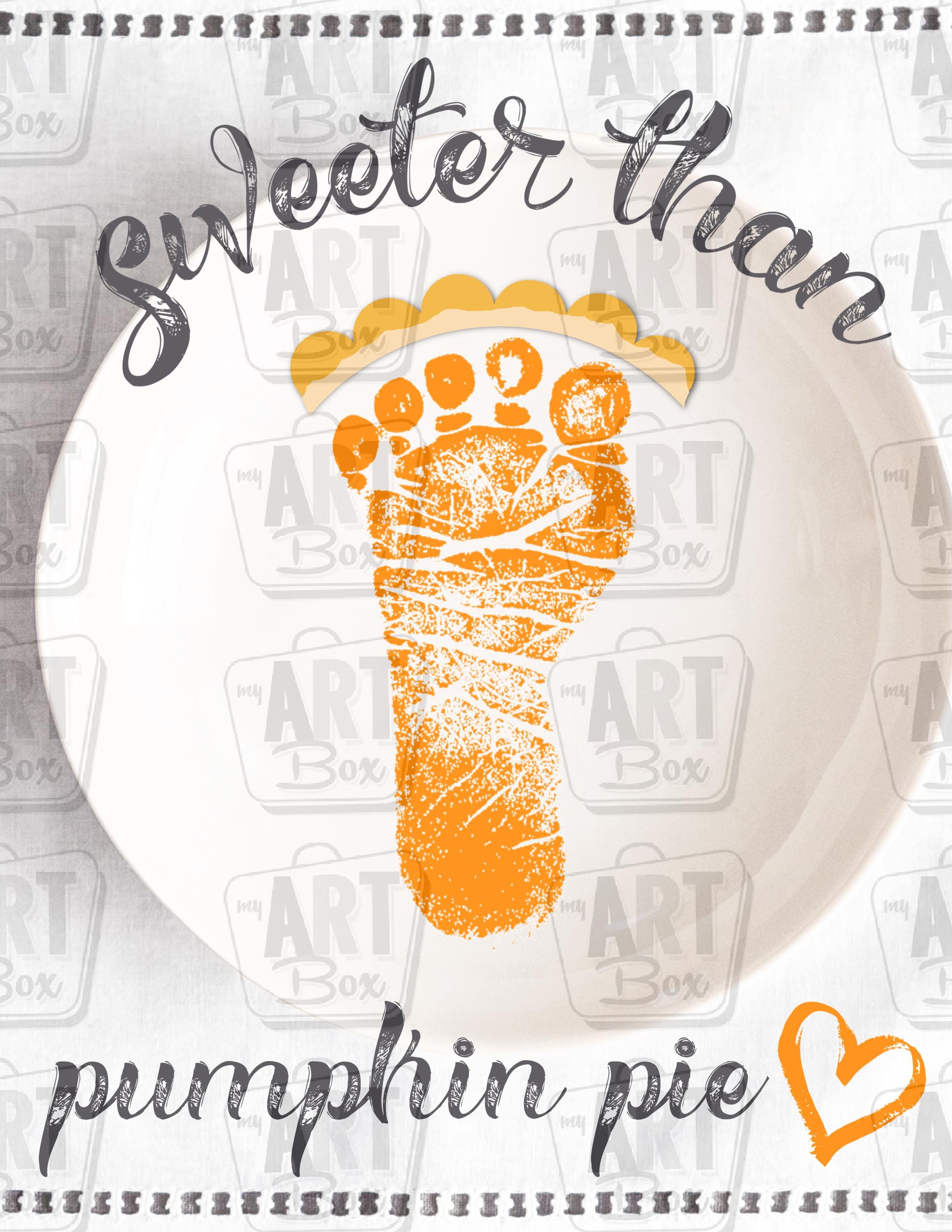 Pumpkin Pie Footprint Craft, Printable Thanksgiving Handprint Art ...
