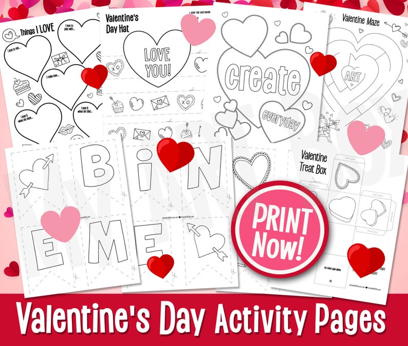 Valentine's Activity Pages for Kids, Fun Home School Valentine ...