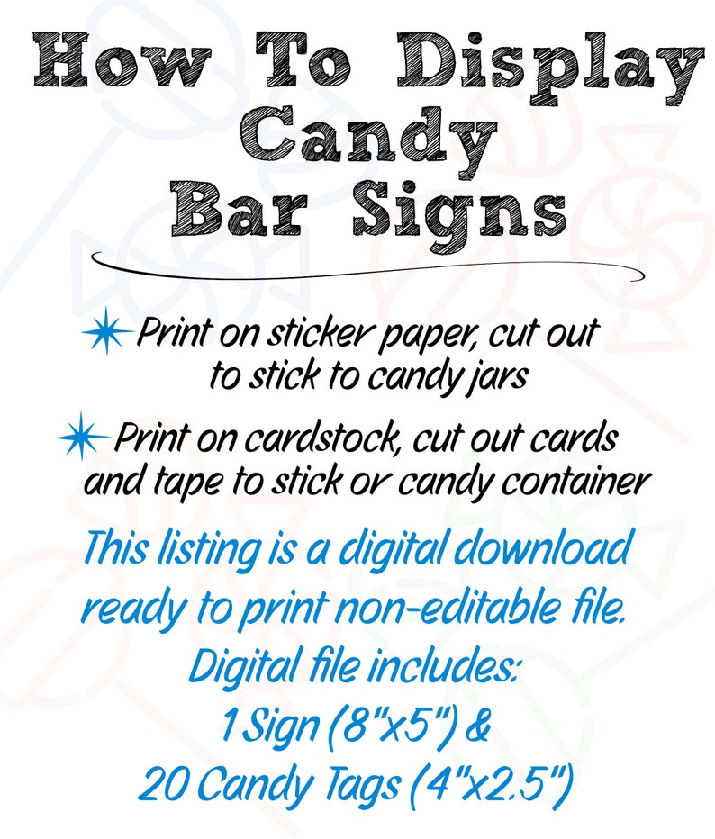 Graduation Candy Bar Printable Sign Labels, Grad Candy Bar Instant ...