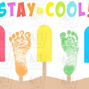 Summer Handprint Footprint Art for Kids Toddler Infant, Popsicle ...