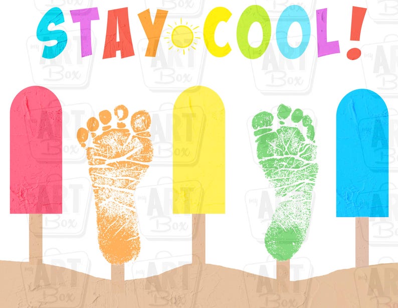 Summer Handprint Footprint Art for Kids Toddler Infant, Popsicle ...