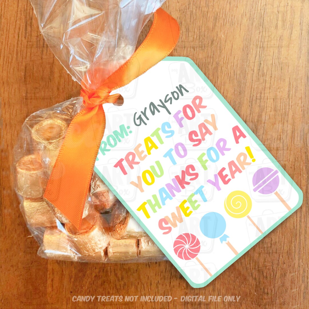 Teacher Appreciation Printable Gift Tags Teacher Thank You Sweet Treat ...