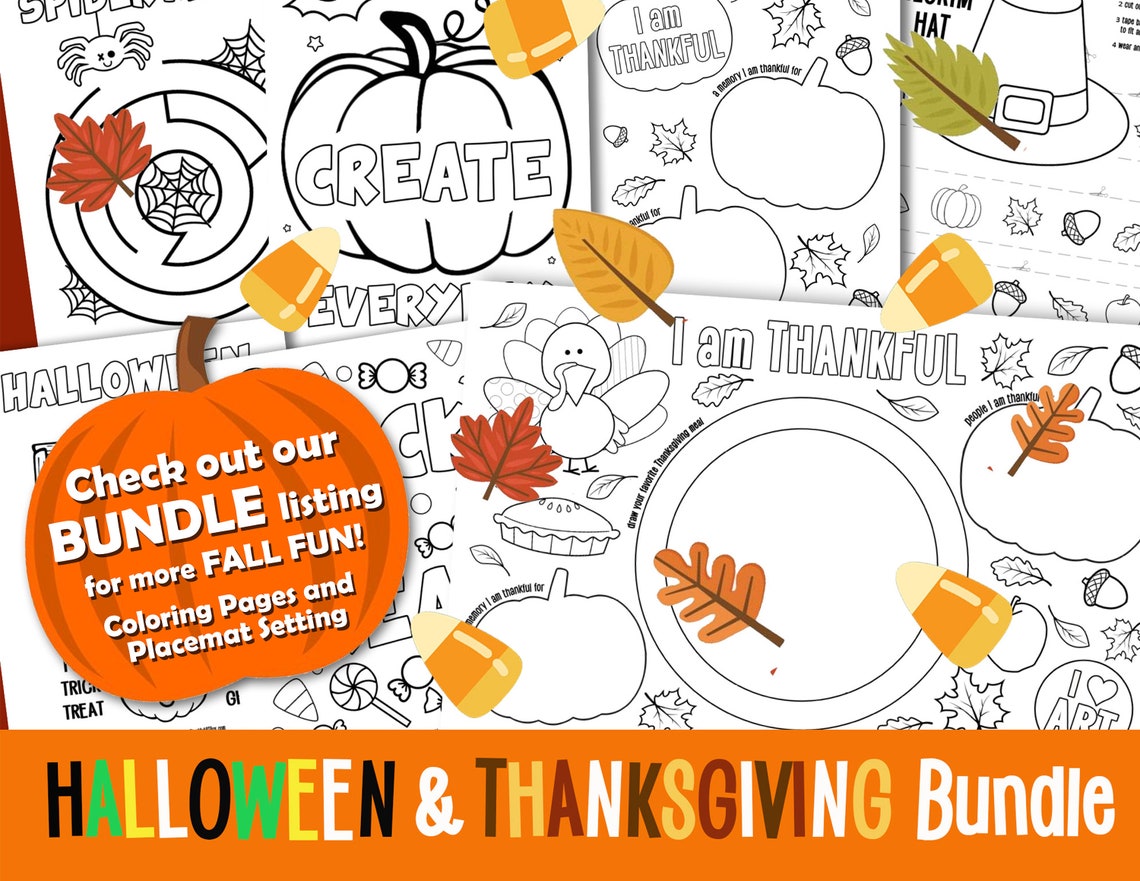 HALLOWEEN Activity and Coloring Pages Digital Download Kids | Etsy