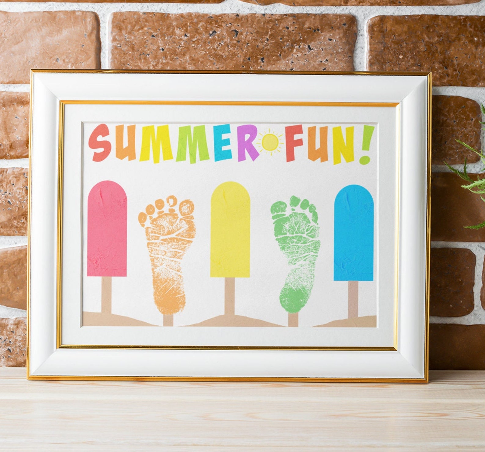 Summer Handprint Footprint Art for Kids Toddler Infant, Popsicle ...