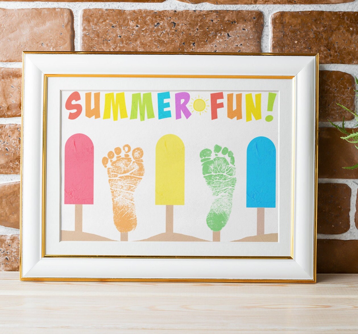 Summer Handprint Footprint Art for Kids Toddler Infant, Popsicle ...