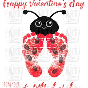 Love Bug Valentine's Day Ladybug Footprint Art, Daycare Valentines ...