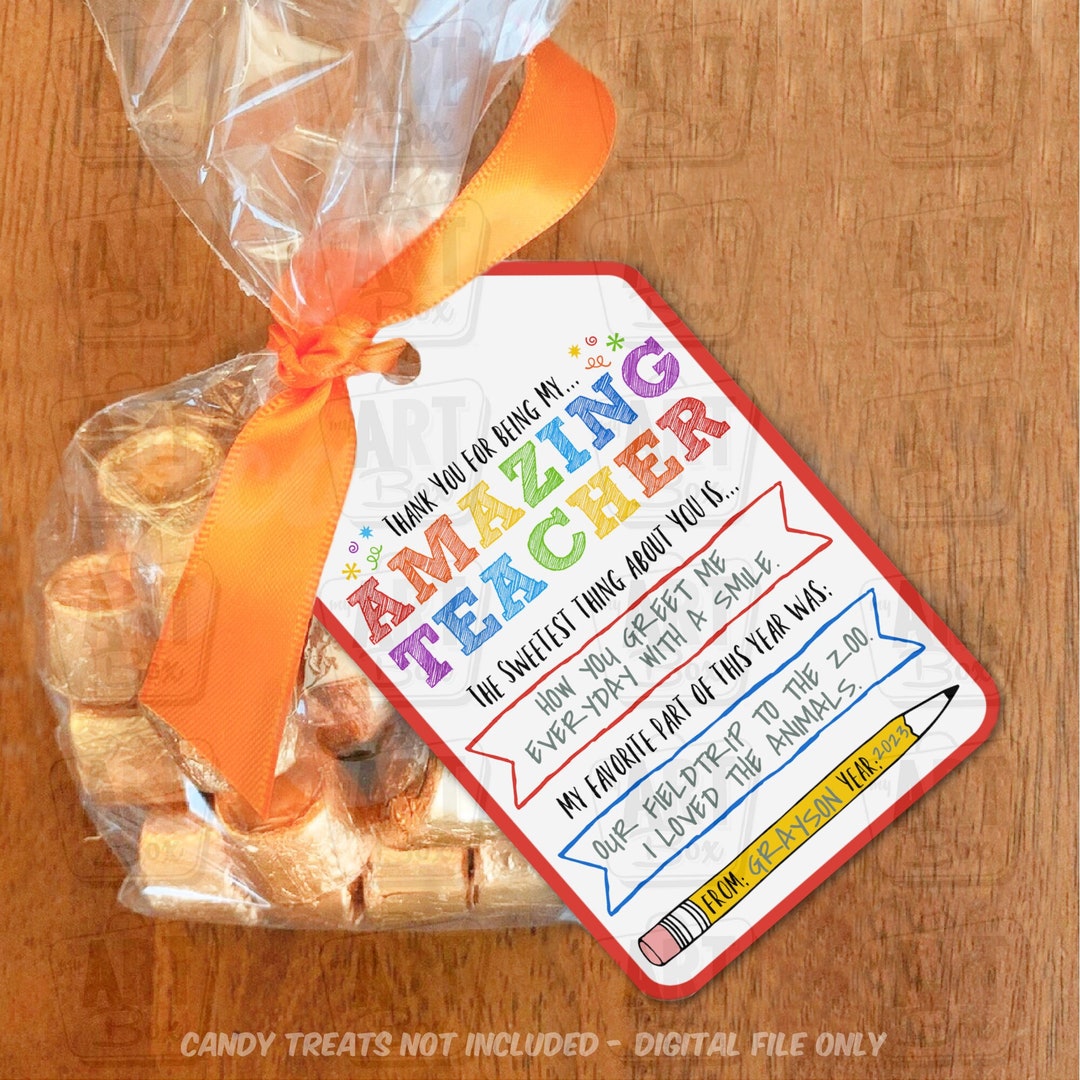 Teacher Appreciation Printable Gift Tags Teacher Thank You Sweet Treat ...