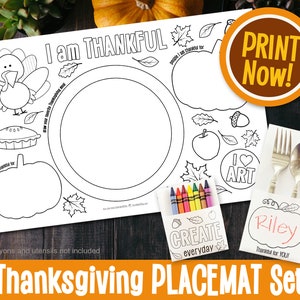Thanksgiving Printable Placemat Set and Activity Pages Bundle Activity ...