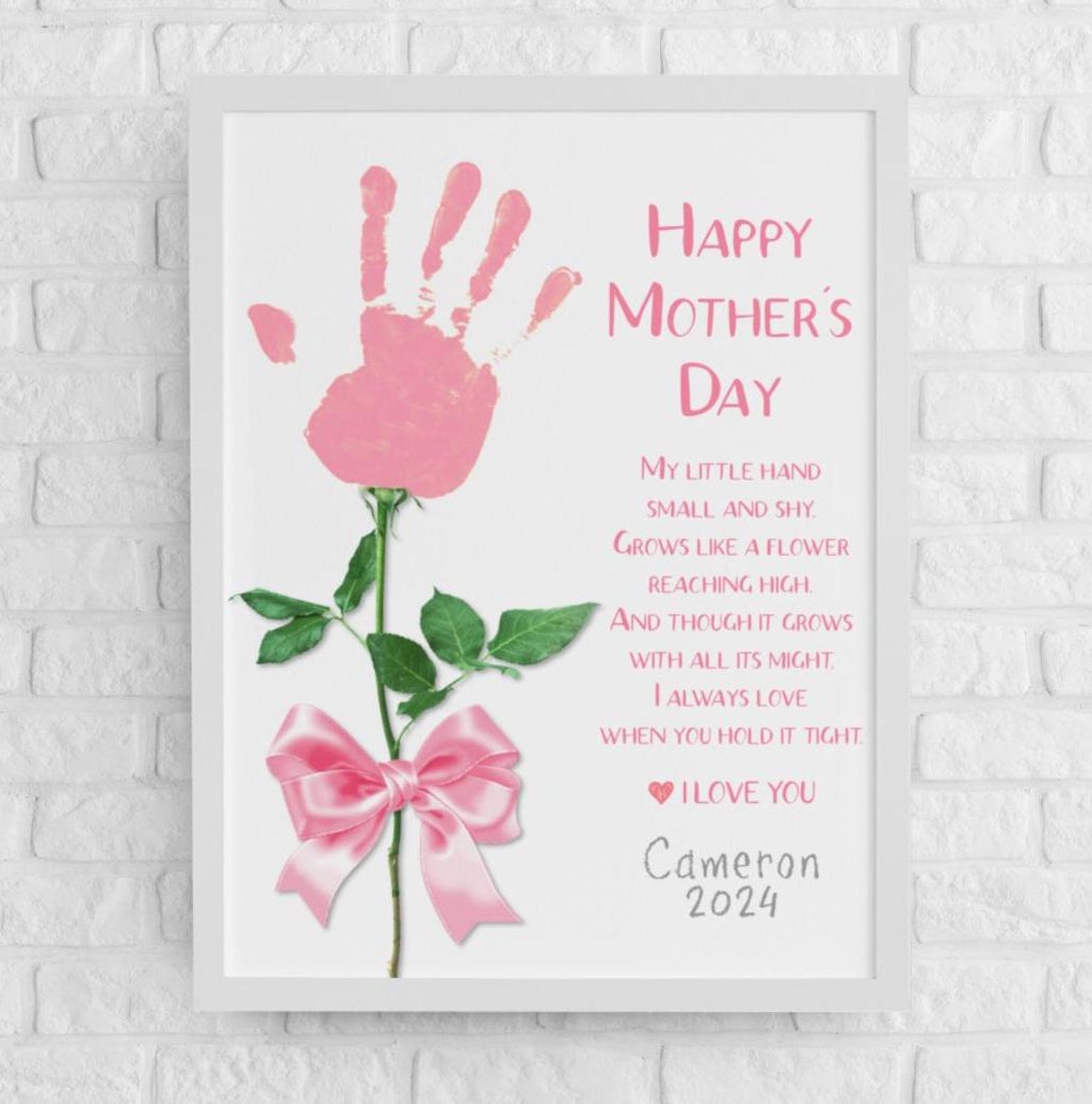 Mother's Day Handprint Art, Daycare Preschool Gift for Mom, Bonus Mom ...