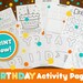 BIRTHDAY Banner Activity Pages, Printable Birthday Coloring Pages for ...