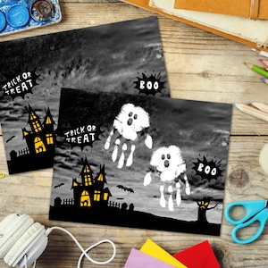 Halloween Handprint Art for Kids Toddler Infant, Ghost Handprint ...