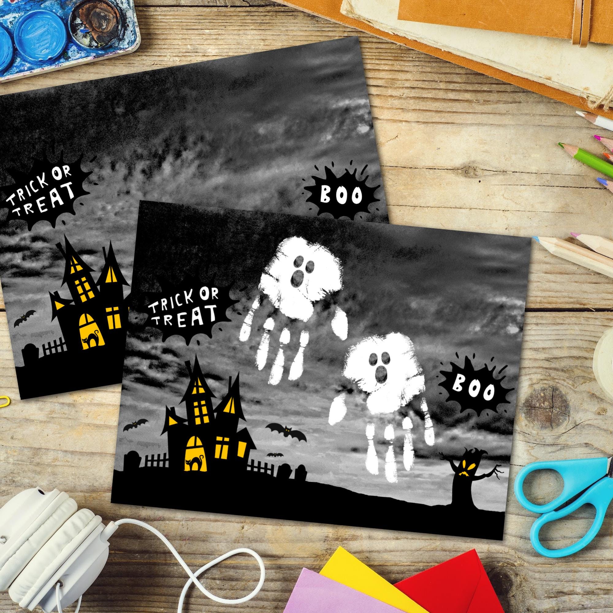 Halloween Handprint Art for Kids Toddler Infant, Ghost Handprint ...