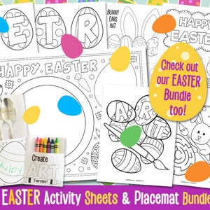 Kids EASTER Egg Art Activities, Craft, Coloring Sheets for Homeschool ...