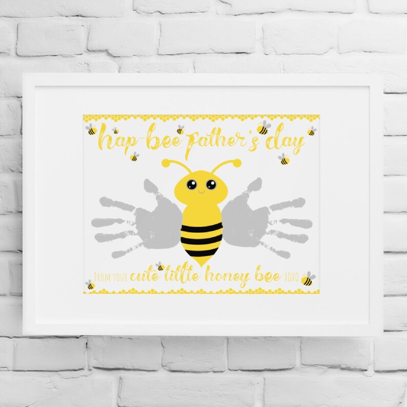 Fathers Day Handprint Art, Bee Handprint Father's Day Activity Craft ...