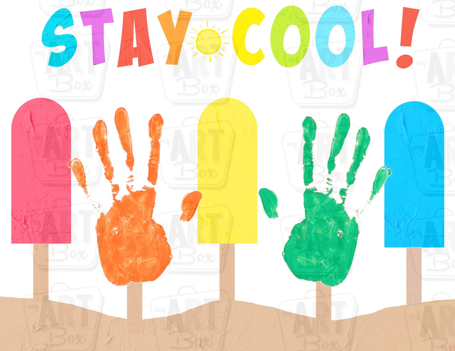 Summer Handprint Footprint Art for Kids Toddler Infant, Popsicle ...
