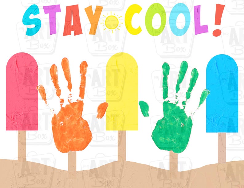 Summer Handprint Footprint Art for Kids Toddler Infant, Popsicle ...
