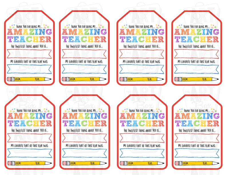 Teacher Appreciation Printable Gift Tags Teacher Thank You Sweet Treat ...
