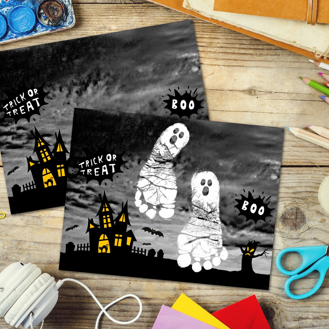 Halloween Footprint Art for Kids Toddler Infant, Ghost Footprint Craft ...