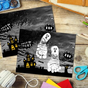 Halloween Footprint Art for Kids Toddler Infant, Ghost Footprint Craft ...