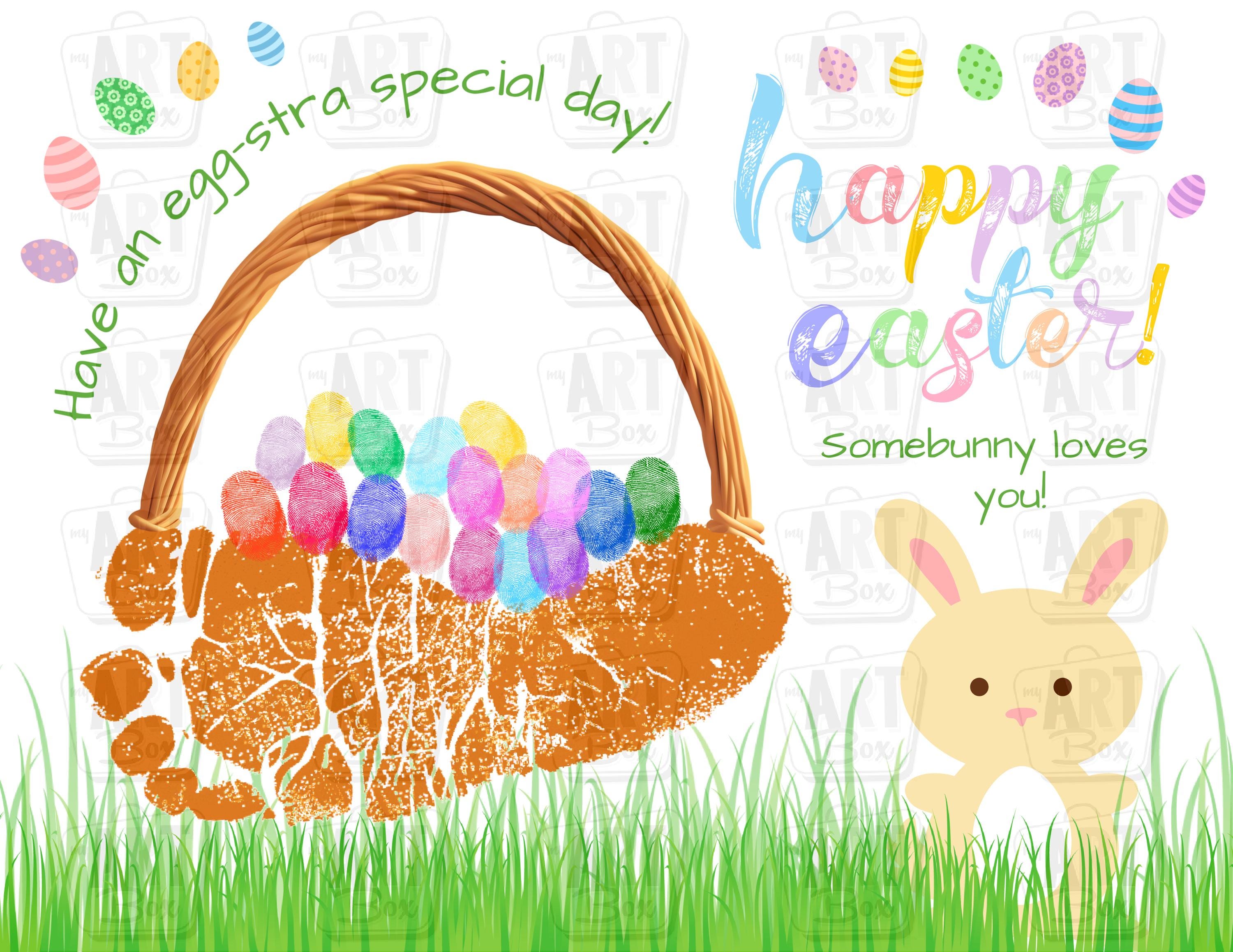 Easter Handprint Art, Easter Basket Footprint Art, Baby, Toddler Easter ...