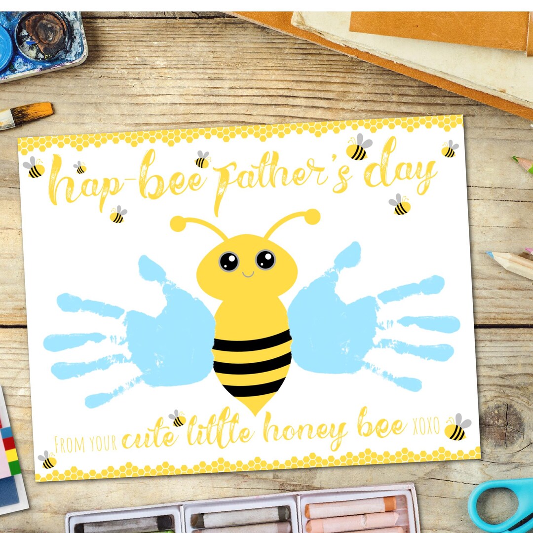 Fathers Day Handprint Art, Father's Day Printable Card, Gift From Kids ...