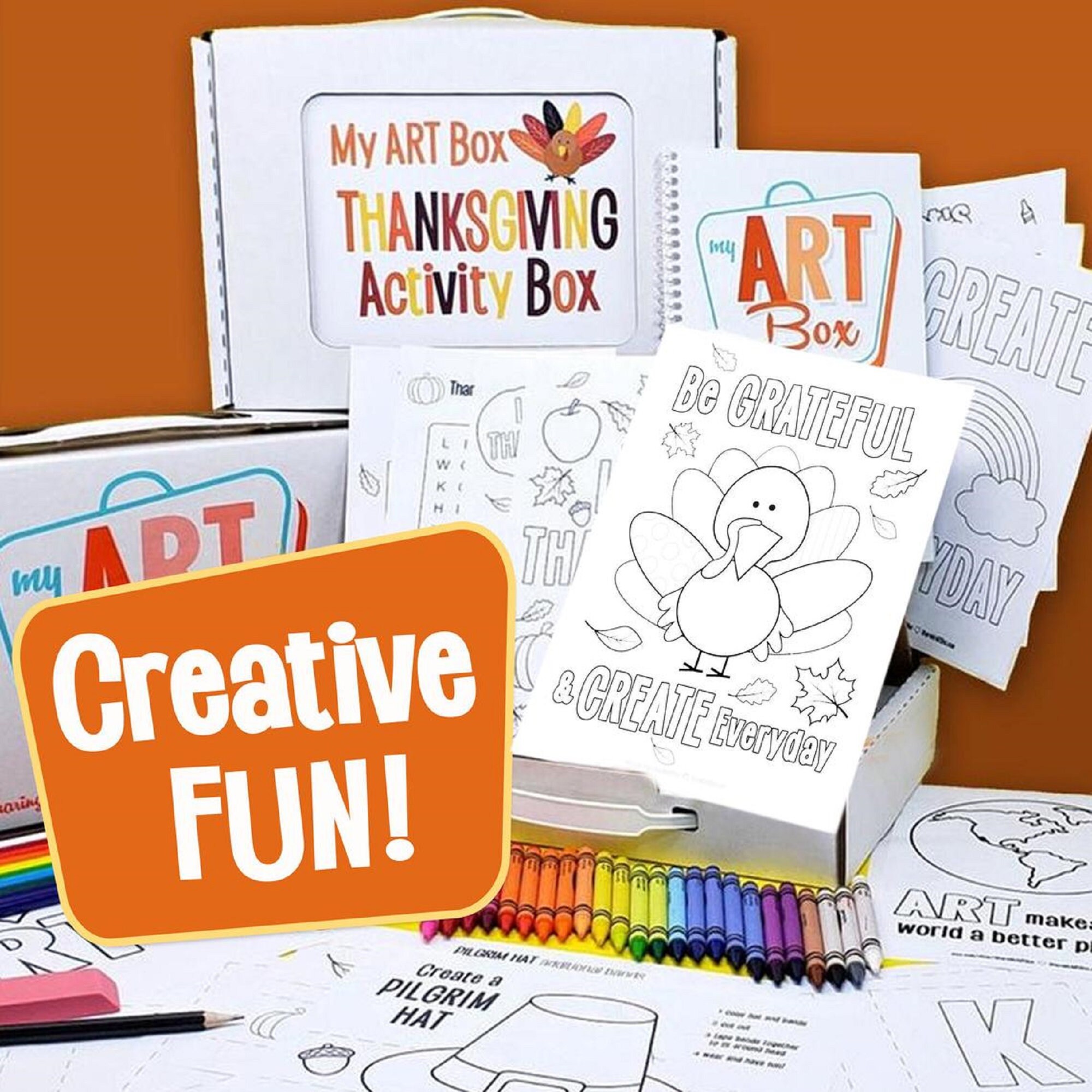 Thanksgiving Kids Activity Sheets, Coloring & Activity Pages With Art ...